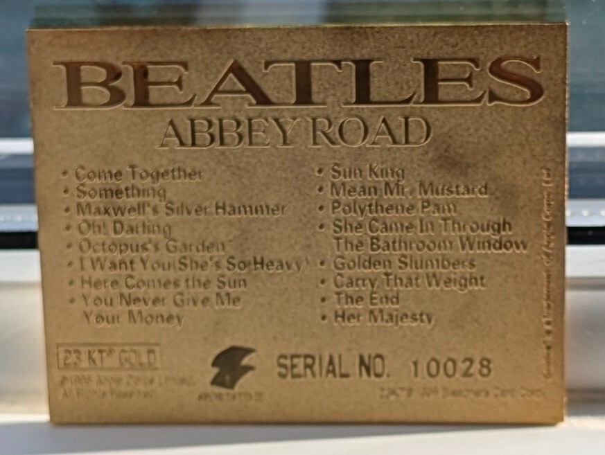 Beatles Abbey Road Gold Card Pop Group Music Rock n Roll 60s Retro Band ...