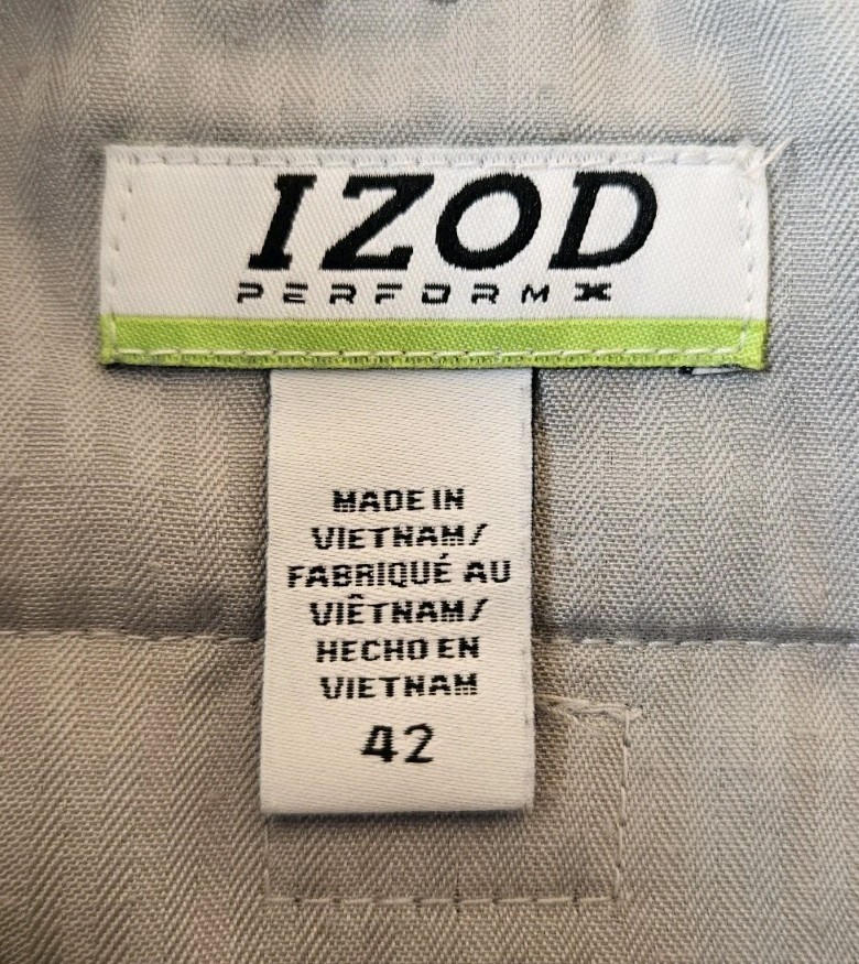 Izod Golf Shorts Performx Mens Red Gray Check Athletic Size 42 XFG ...