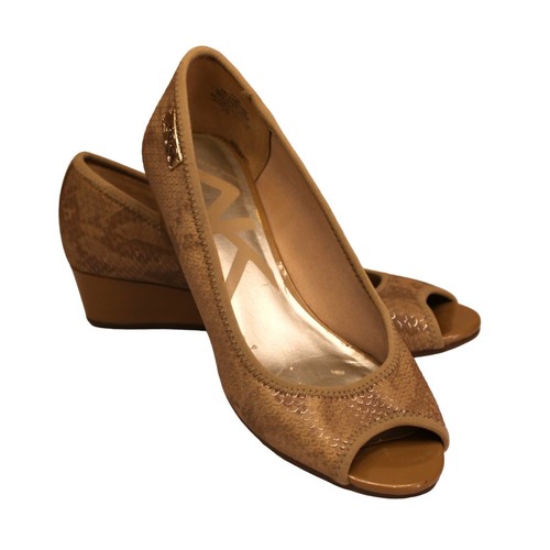 Anne Klein sport Camryn Wedge, Tan Snake Skin US SZ 7.5 FREE SHIPPING ...