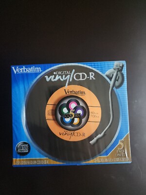 Verbatim Digital Vinyl Cd-R 5 Pack 700 Mb Multicolor Color Coded Design ...