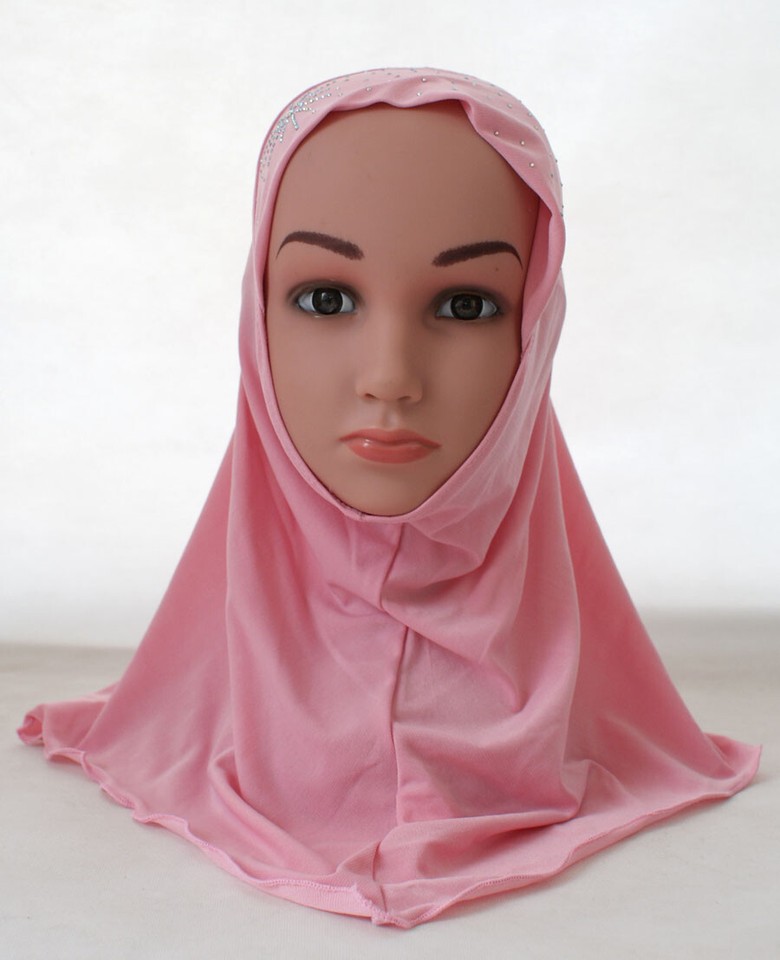 Kids Girls Muslim Turban Islamic Hijab Arab Underscarf Headwear Shawl ...