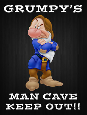 Grumpy's Man Cave, Retro metal Sign/Plaque, Gift 10" x 8" Large | eBay