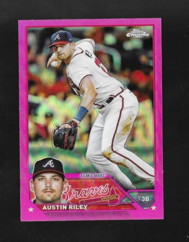 AUSTIN RILEY 2023 TOPPS CHROME #66 PINK REFRACTOR PARALLEL CENTERED | eBay