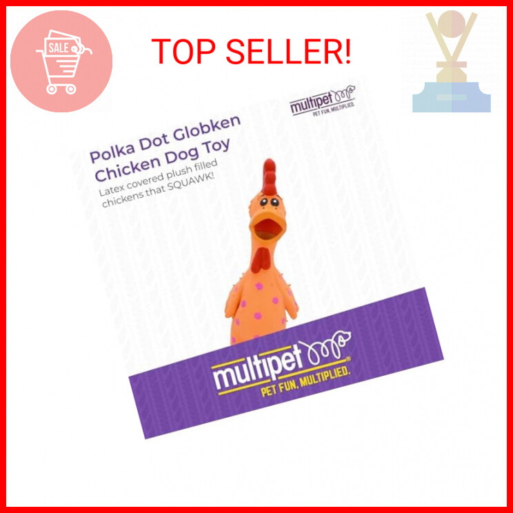 Multipet's 11.5-Inch Latex Polka Dot Globken Chicken Dog Toy, Assorted Color - 1 | eBay