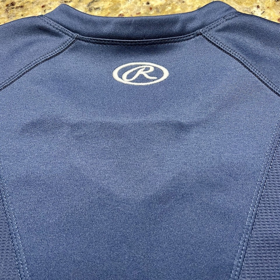 Rawlings Long Sleeve Baseball Practice Jersey Mens MEDIUM Navy Blue ...