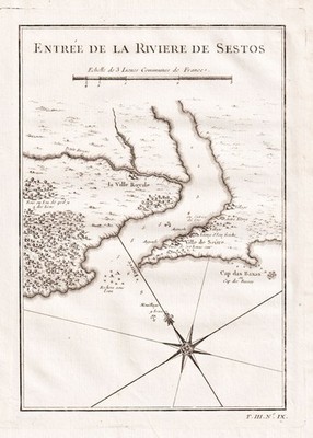 Cestos River Liberia Ivory Coast Cote D'Ivoire East Africa Afrique Map ...