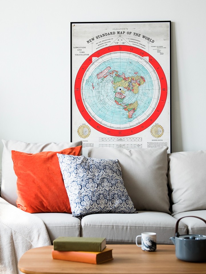 1892 Flat Earth Map - Alexander Gleason's New Standard Map the World ...