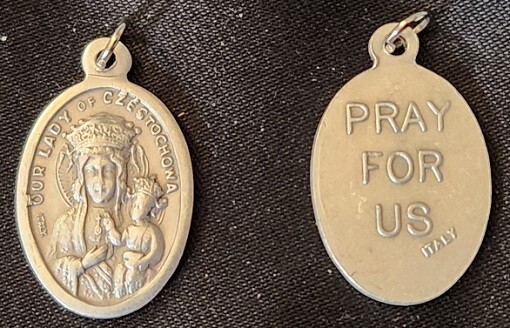 Our Lady of Czechostowa Medal Type I - Saint of Poland - on 24" Silver ...