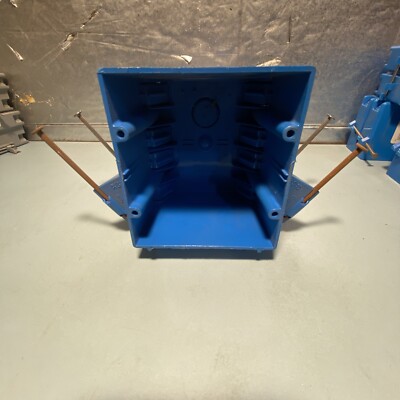 2-Gang 32 cu inch Blue PVC New Work Electrical Switch and Outlet Box ...