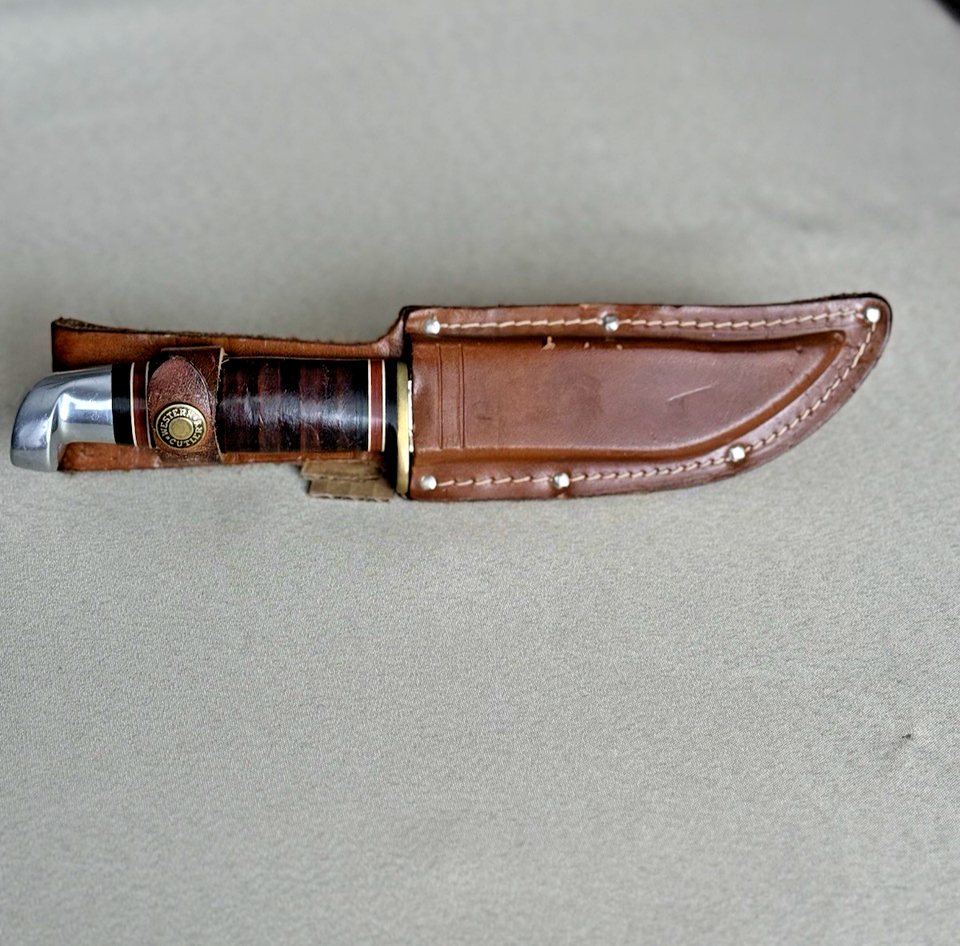 VINTAGE WESTERN QUALITY CUTLERY U.S.A. L66 FIXED BLADE KNIFE & ORIGINAL ...