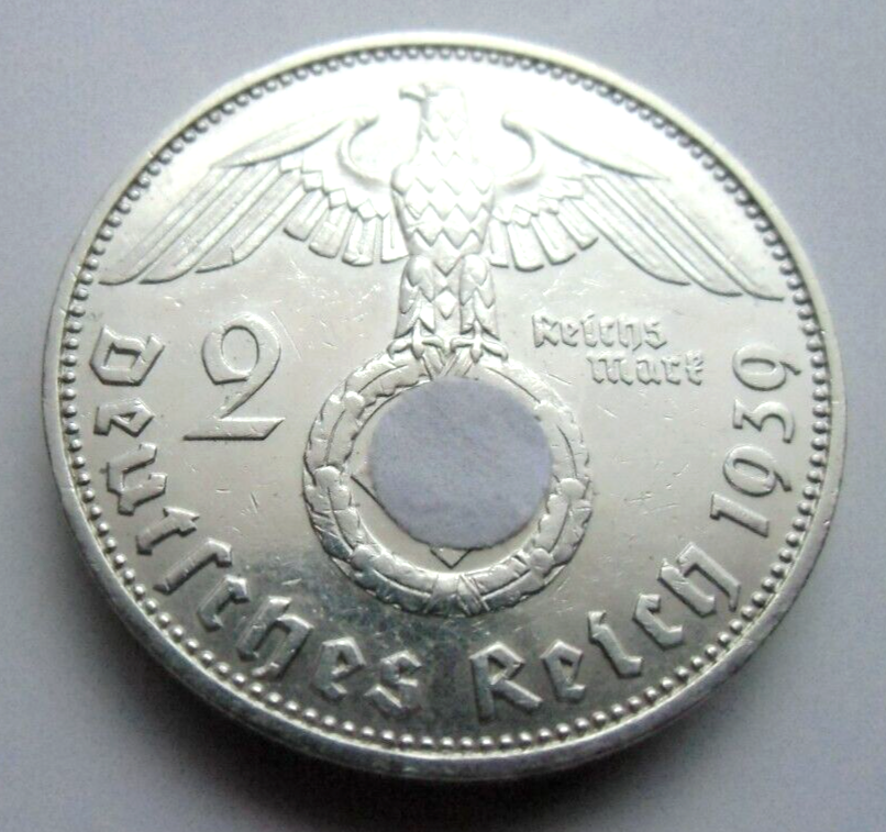 (214) WWII German 2 Mark - 1939 J - SILVER - COIN - BIG SWASTIKA | eBay