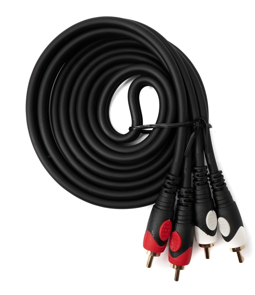 Cinch 2 RCA Cable 1.8 m Plug to Plug Stereo AV Adapter in Black | eBay