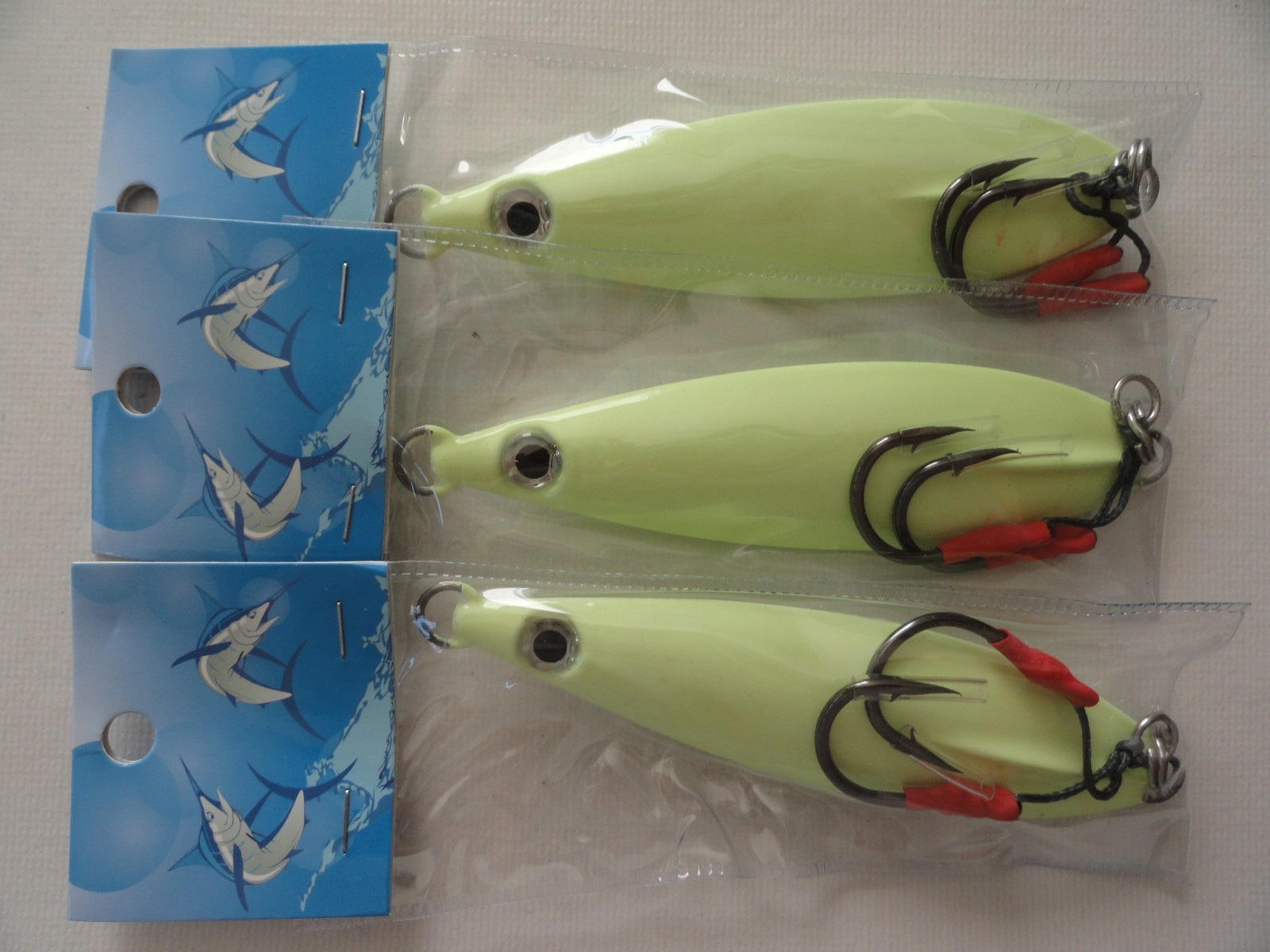 1 to 10 pcs Flat Fall Keel 250g/9oz Glow Vertical Jigs Saltwater Lures ...