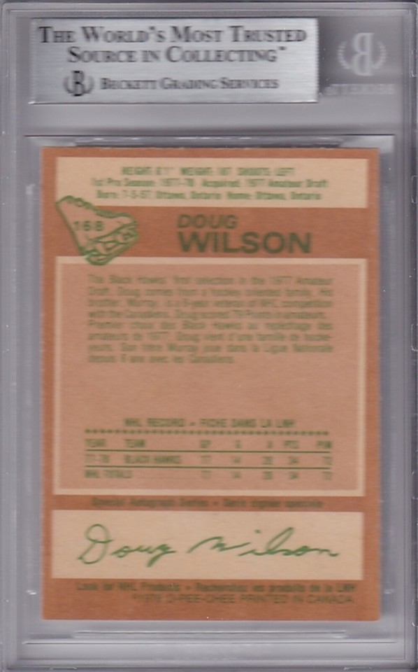 BECKETT 1978-79 O-PEE-CHEE DOUG WILSON SIGNED ROOKIE CARD #168 ...