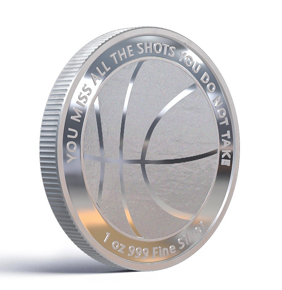 1oz silver coin Basketball -YOU MISS ALL THE SHOTS YOU DO NOT TAKE | eBay
