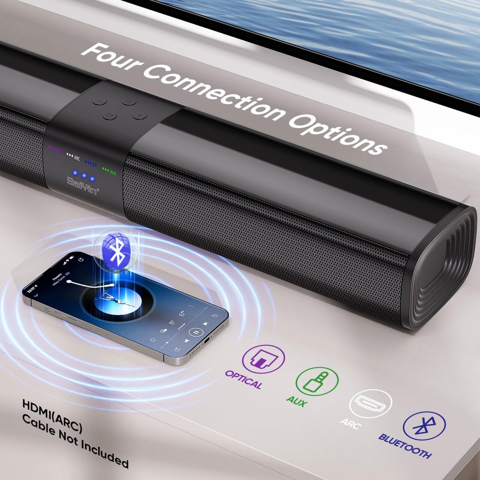 Sound Bars for Smart TV with Subwoofer, Soundbar with Optical/ARC/AUX ...