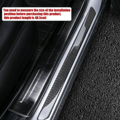 2 X Carbon Fiber Door Sill Scuff Plates Protectors Panel Step Cover ...