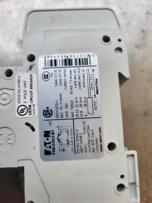 EATON FAZ-C20/2-RT 2 POLE 20A CIRCUIT BREAKER (IN14S2) | eBay