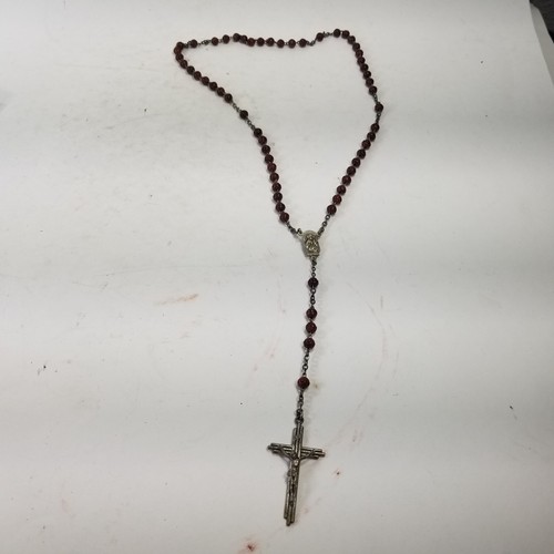 Vintage Silver Tone Rose Bead Rosary Virgin Mary Center | eBay