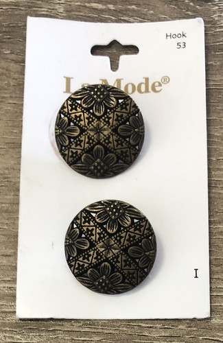 La Mode Metal Antique Gold Flower Buttons With Shank - Pack Of 2 - 22mm ...