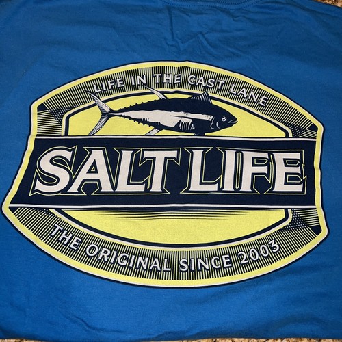 Salt Life Large L “Life In The Cast Lane" Tuna Fish Pocket Tee shirt ...