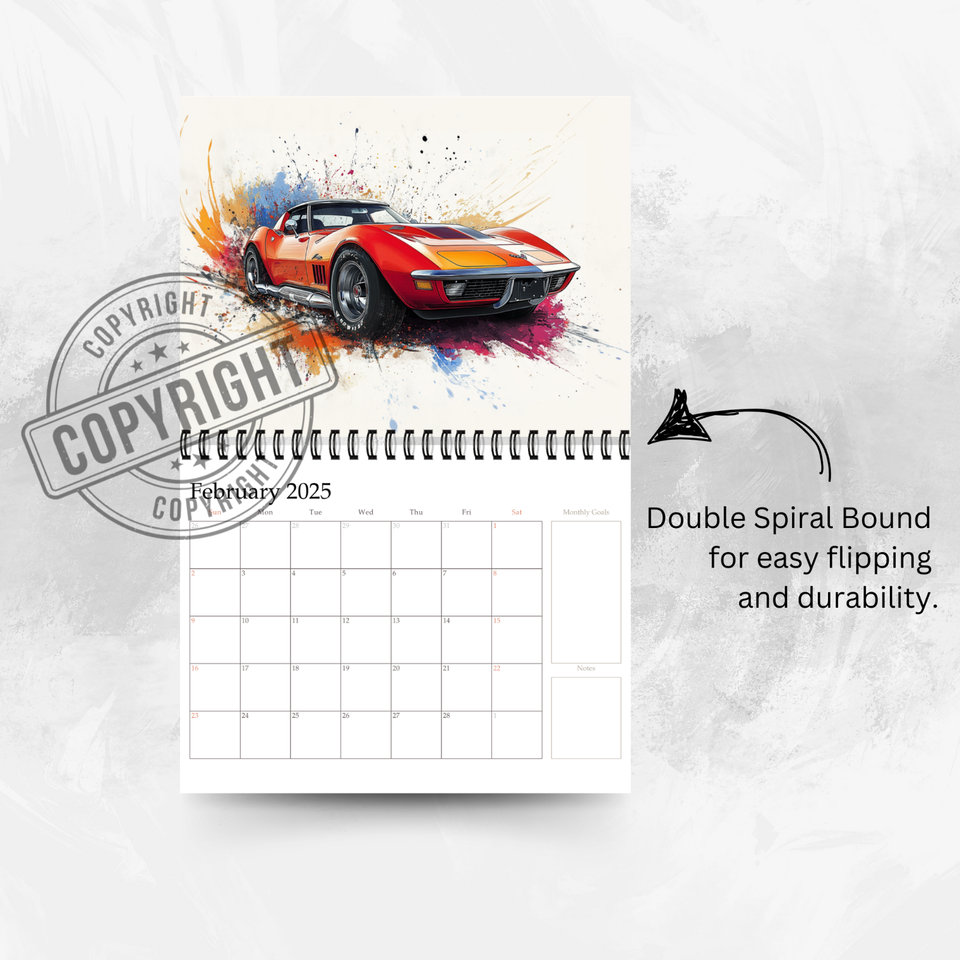 2025 Sportscar Calendar | 12 Month Calendar | Hot Rod Calendar | Wall ...