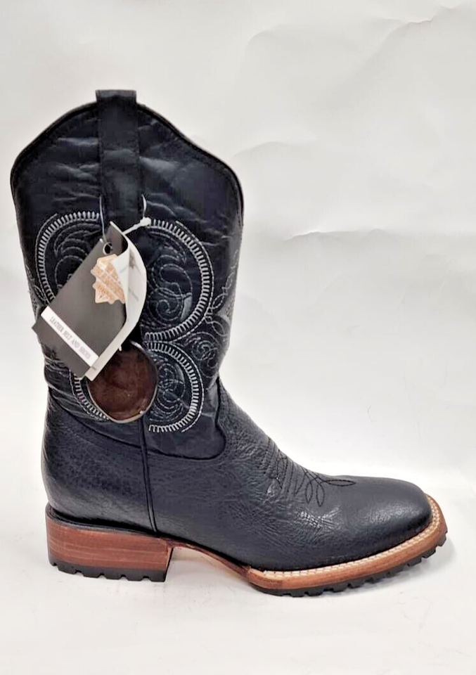 Men's genuine cowhide rodeo square toe Leather Sole Handcrafted Boots ...