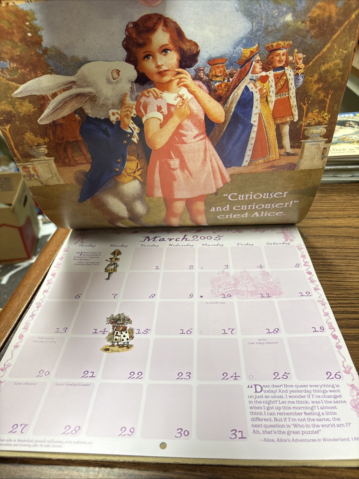 Rare Vintage All Things Alice in Wonderland 2005 Wall Calendar / Linda ...