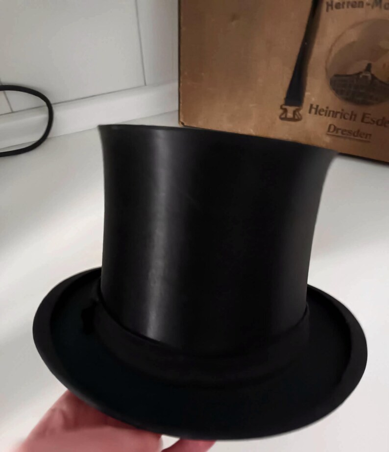 Top hat folding Collapsible silk hat Opera 1900 Germany Hatbox luxury ...