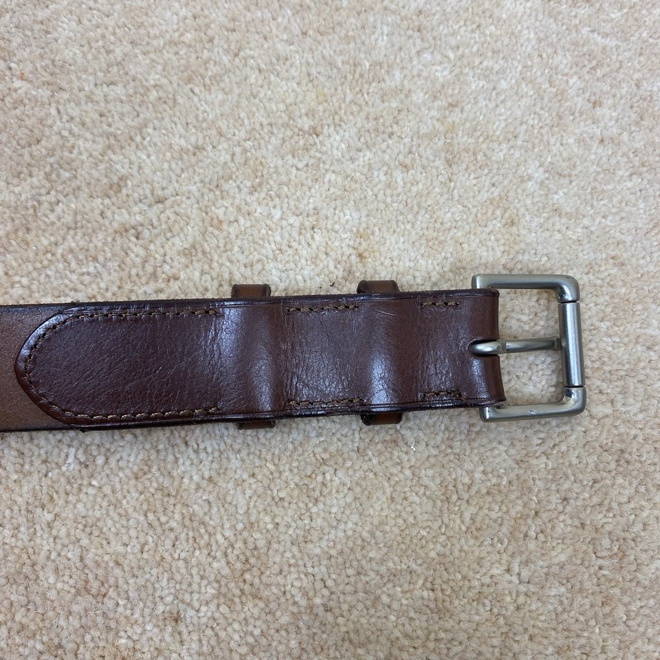 Polo Ralph Lauren Mens Brown Leather Belt Size 34 Inch Genuine Classic ...
