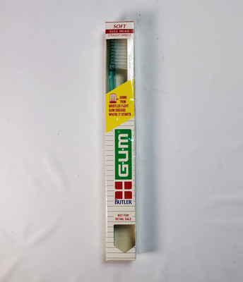 Vintage Butler GUM Toothbrush 450 Full Size Soft Dome Trim Prop Green ...