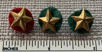 3 VTG SERVICE STAR Boy Scout Uniform PINS Green & Red Felt Screw Back ...