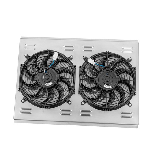 Aluminum Radiator Shroud Fan Cross Flow Style Dual 12'' Fan 26" x 19 ...