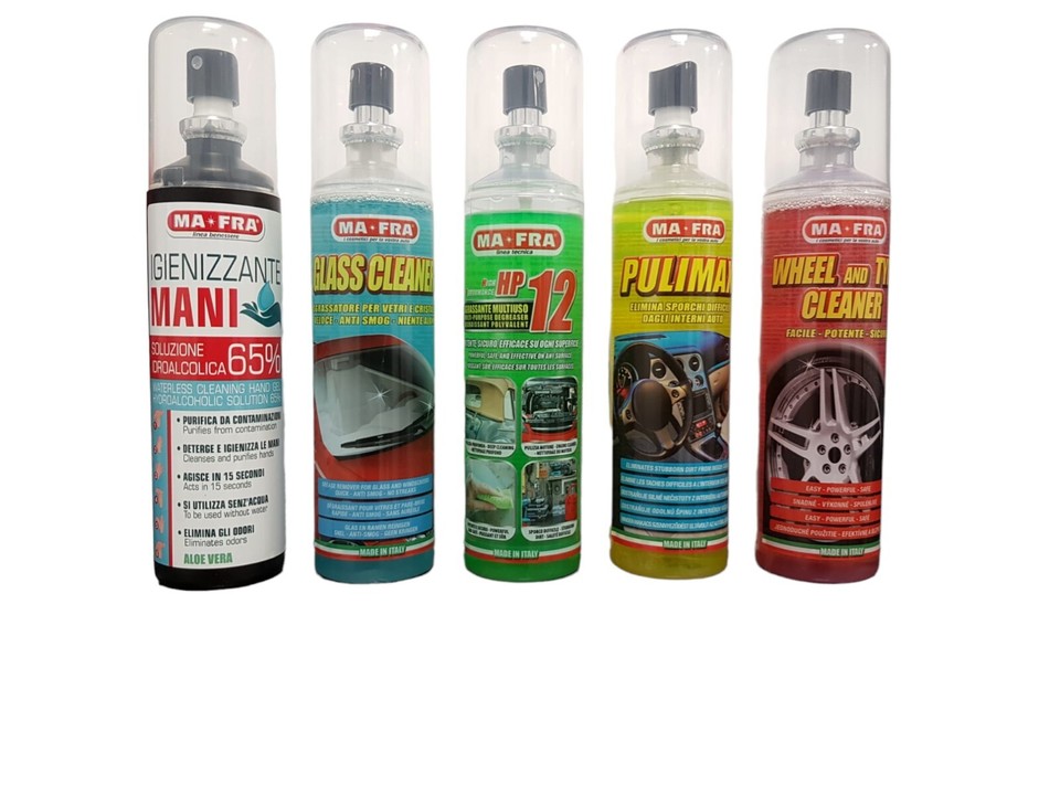 Mafra Cleaning Kit for Car Set of 5 Pieces (Glass, Degreaser, Dirt ...