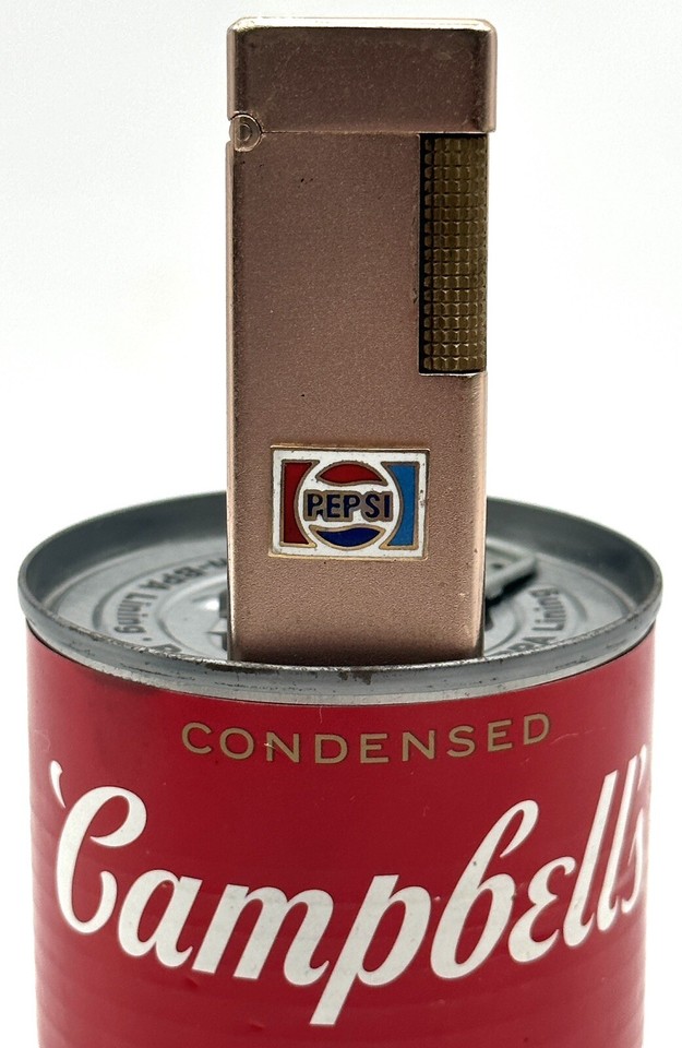 Vintage Enameled Pepsi Logo Nesor Rose Goldtone Cigarette Lighter C-151 ...
