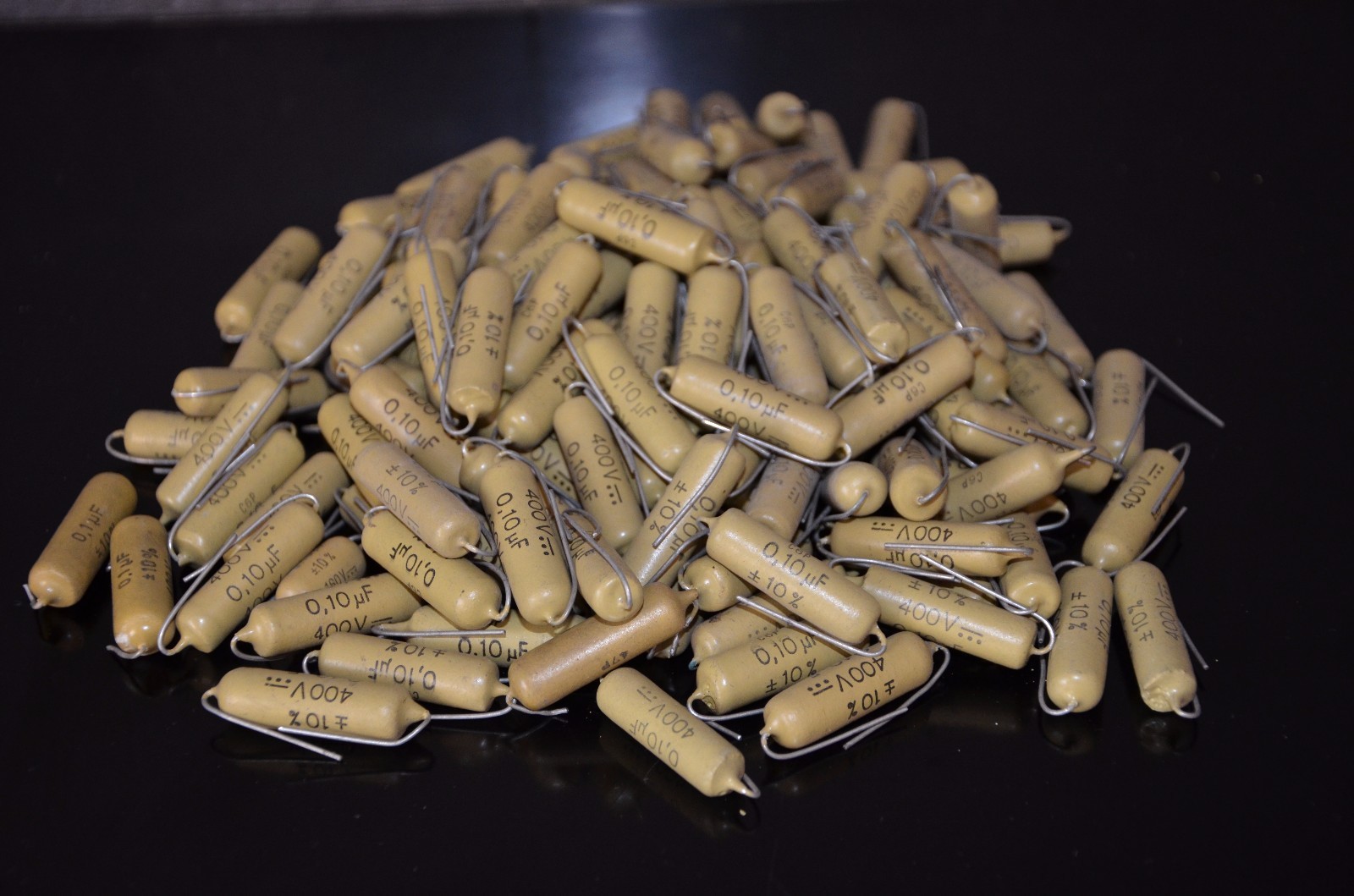 Two vintage Mullard Mustard Capacitors 0.1mfd / 400V (100nF) Marshall ...