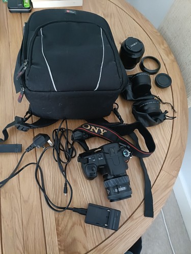 Sony Alpha 200 DSLR Camera Bundle, Carry Bag, Extra Lenses,Pro Memory ...