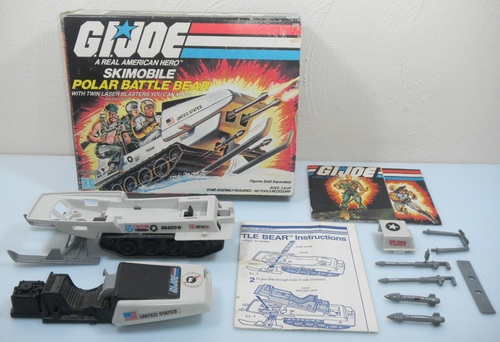 1983 Polar Battle Bear in Box Skimobile G.I. GI Joe 3.75 ARAH Lot *100% ...