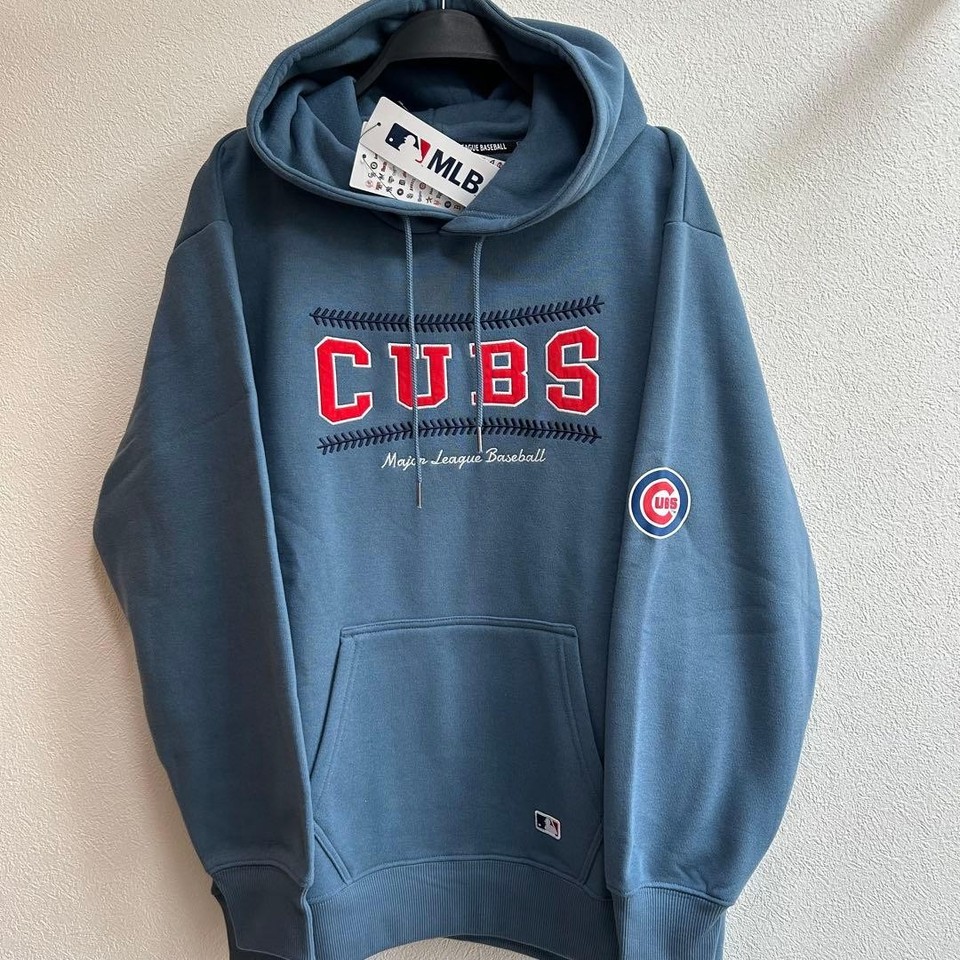 MLB Chicago Cubs Parka XL Blue Gray Fleece Lined with Muff Pocket ...