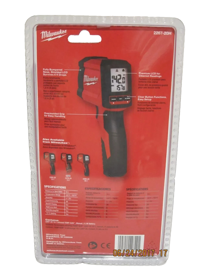 Milwaukee Infrared 10:1 Temp Gun Red Black | eBay