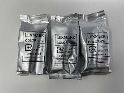 Lot 3 x Lexmark #43XL Color Ink Cartridge 18Y0143 Genuine | eBay