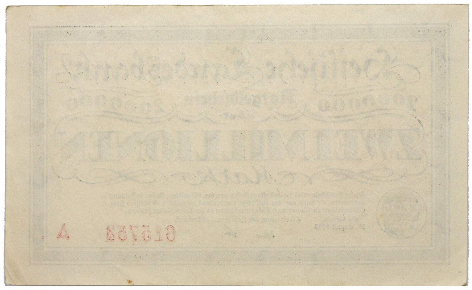 Germany - Hessen - City Darmstadt - BANKNOTE - 2000000 - 2 Million ...