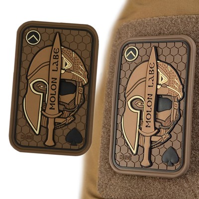 3D PVC Rubber Molon Labe Ace Sparta Warrior Brown Patch Military Tactical Badge | eBay