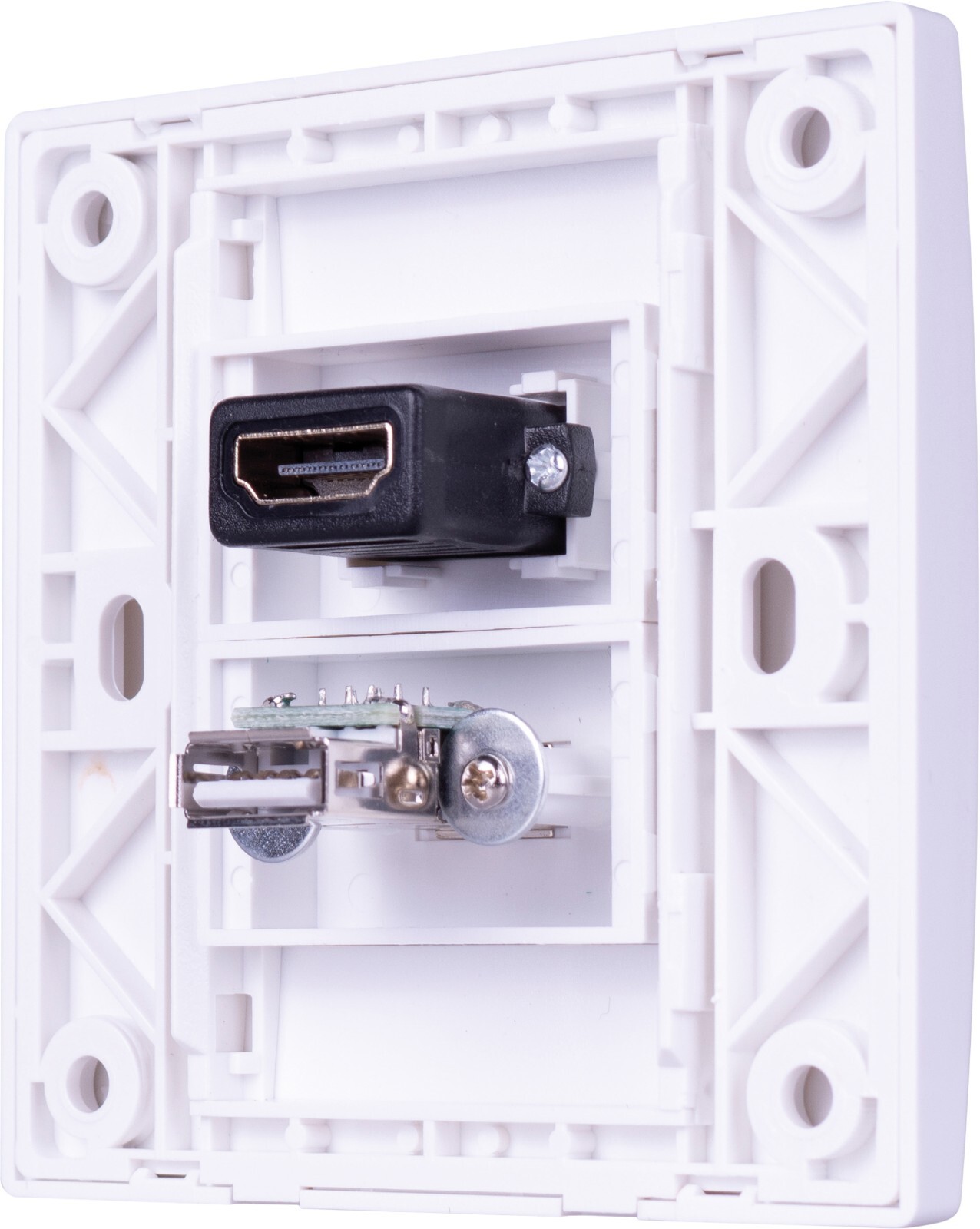 HDMI Wall Plate - Faceplates with HDMI USB 3.5mm Jack White 4k HDMI ...