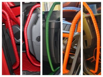 SCANIA 4, R, P, G, S-series ECO LEATHER Grab Handle Wrap ANY COLOR ...