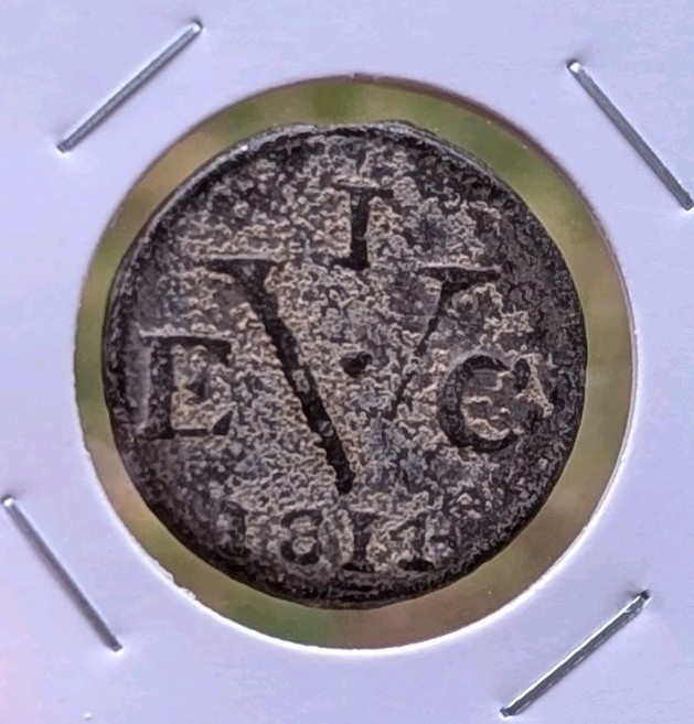 RARE !!! British East Indies Java 1 Doit VEIC 1814 Grade Tin Coin_Z208 ...