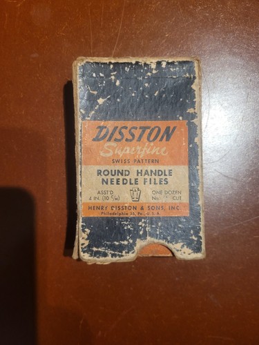 Disston Superfine Round Handle Needle Files In Original Box | eBay