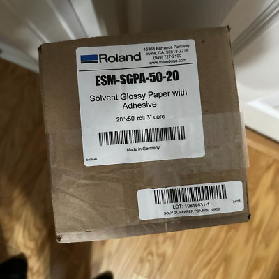 Roland Solvent Glossy Paper With Adhesive - 20" x 50 FT (USED 1 FOOT ...