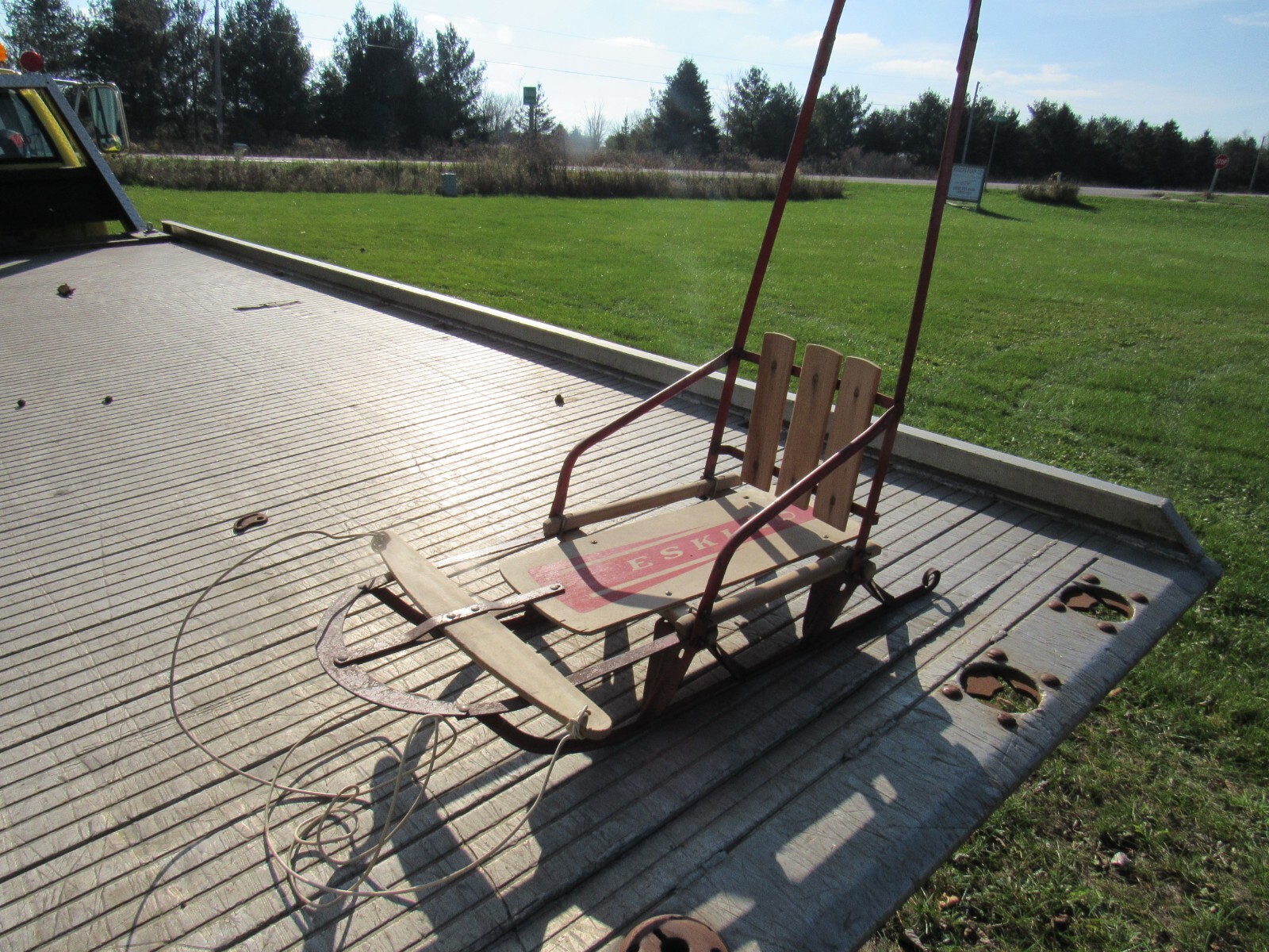 Vintage Eskimo 1950's Wooden Metal Childs Snow Sled chair w/ Walk ...