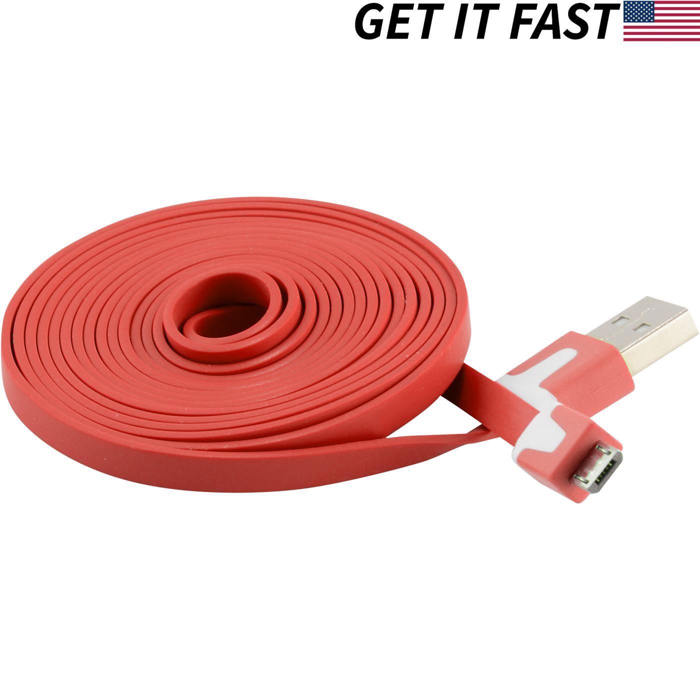 6FT/2M Flat Micro USB Data Charger Cable Samsung Motorola HTC Nokia LG ...